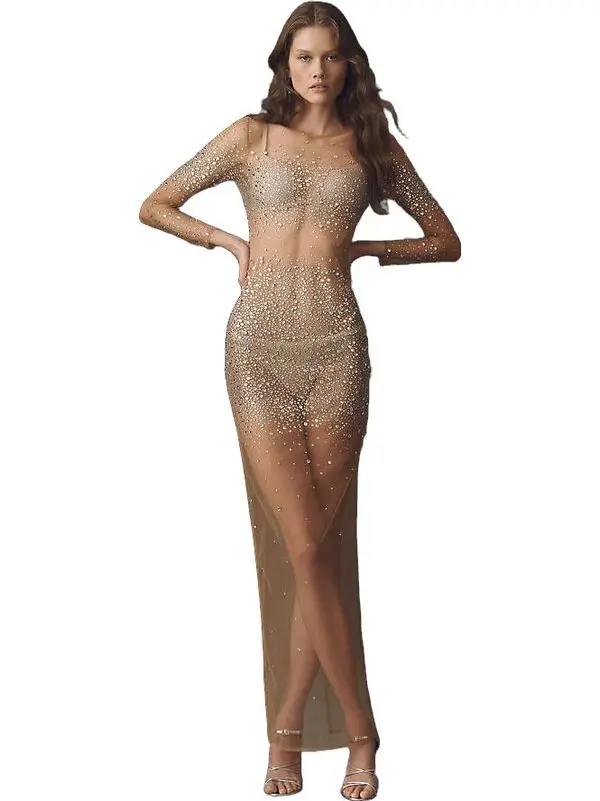 Retrofete Miranda Embellished Maxi Dress - Silver
