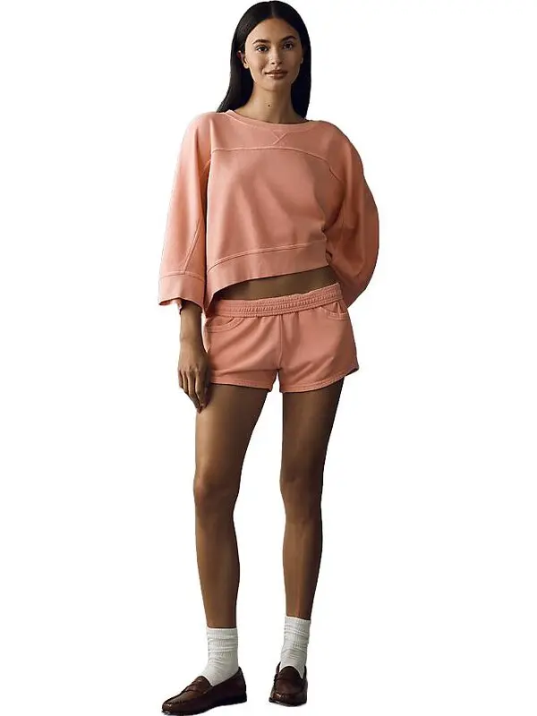 DAILY PRACTICE BY ANTHROPOLOGIE Cotton Athletic Shorts - Neon Coral