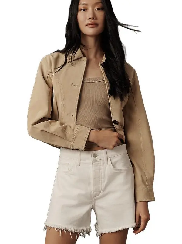 Joe's Jeans Jessie Relaxed Fit High Rise Shorts - White