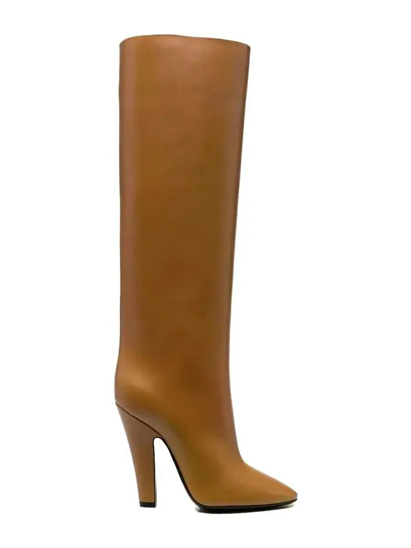 Saint Laurent Knee-length Tube Boots - Brown