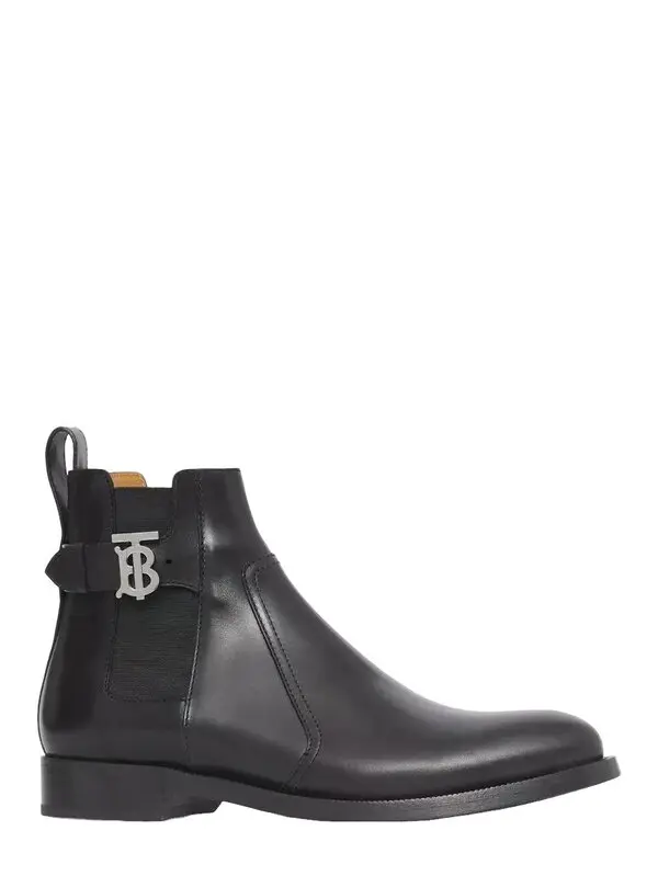 Burberry Luke Monogram-motif Chelsea Boots - Black