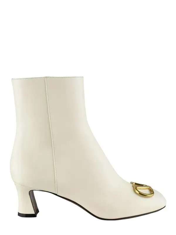 Valentino Garavani Vlogo Leather Boots - Neutrals