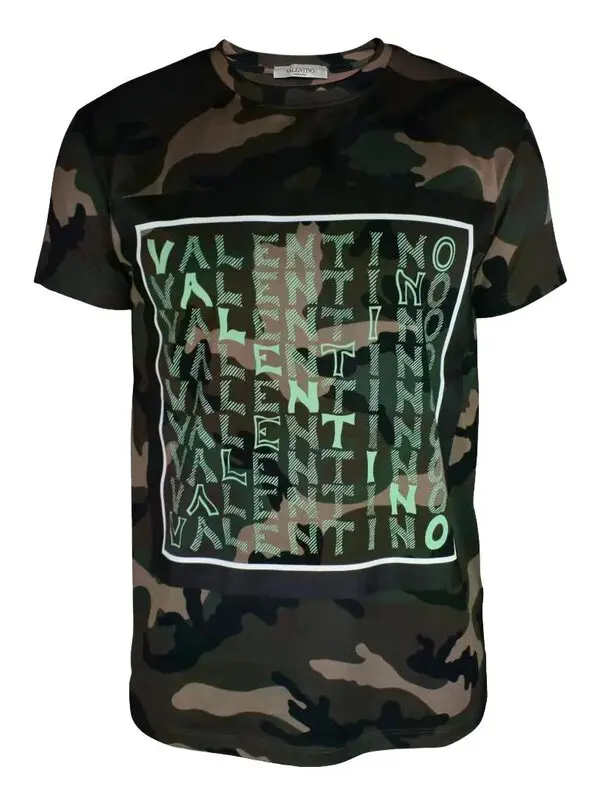 Valentino Garavani Multi Logo Camouflage T-shirt - Green