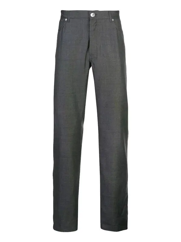 Brunello Cucinelli Wool Straight-leg Trousers - Grey