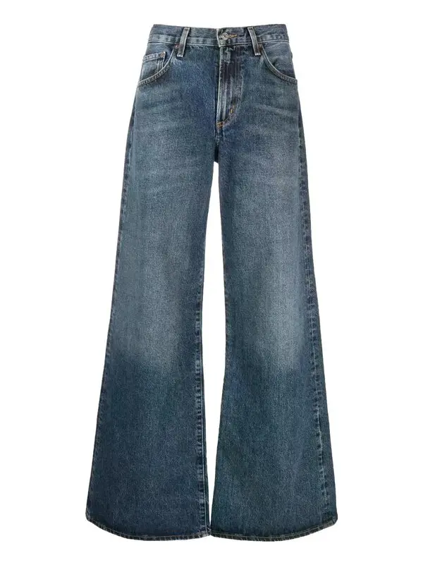 AGOLDE Clara Organic-cotton Flared Jeans - Blue