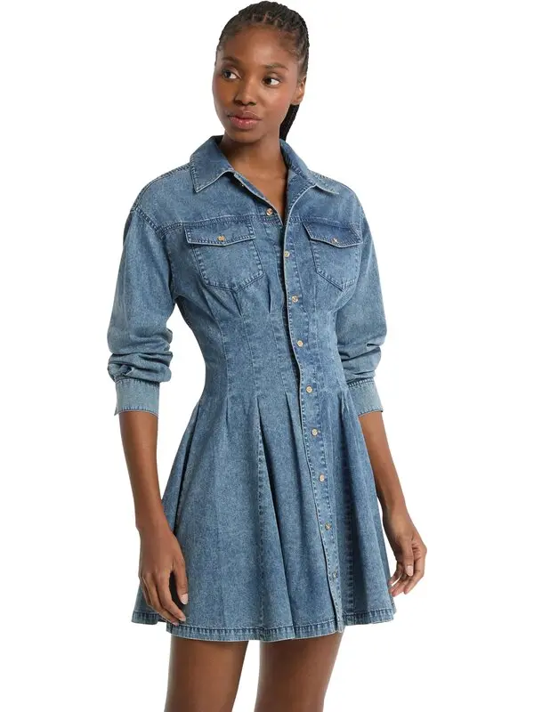 Michael Kors Denim Shirt Dress - Blue