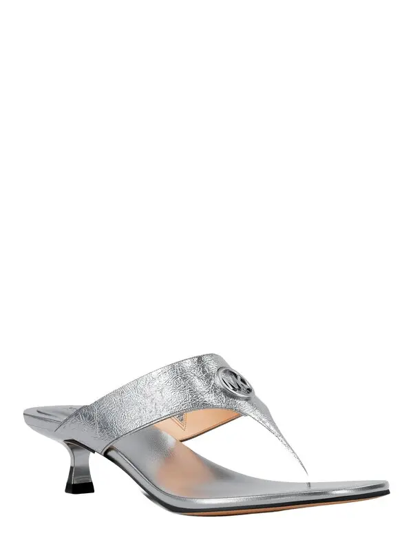 Michael Kors Anneka Metallic Thong Sandal - Silver