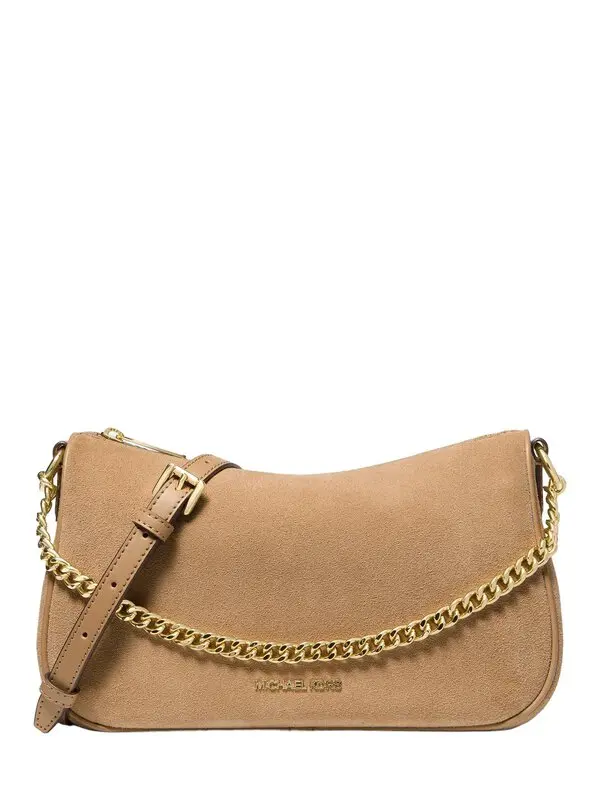 Michael Kors Carmela Convertible Suede Crossbody Bag - Brown
