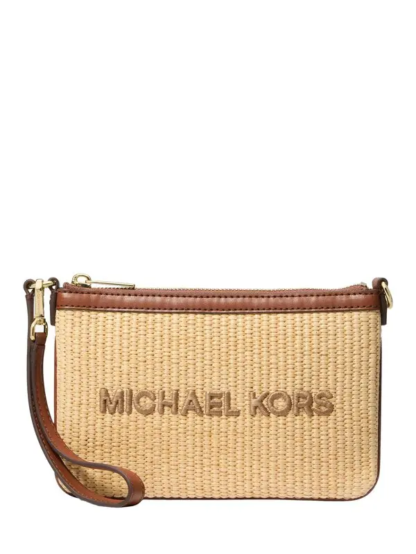 Michael Kors Jet Set Travel Small Woven Wristlet - Brown