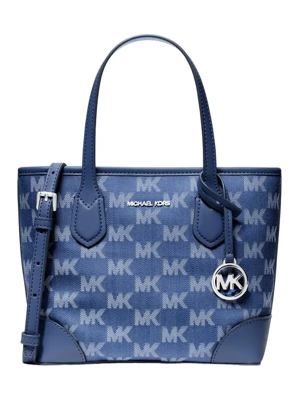 Michael Kors Eva Extra-small Logo Jacquard Convertible Tote Bag - Blue