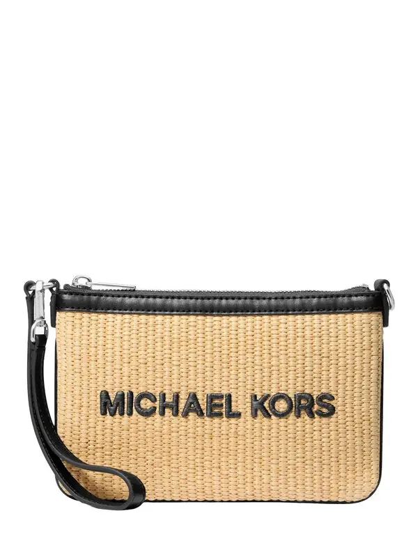 Michael Kors Jet Set Travel Small Woven Wristlet - Black