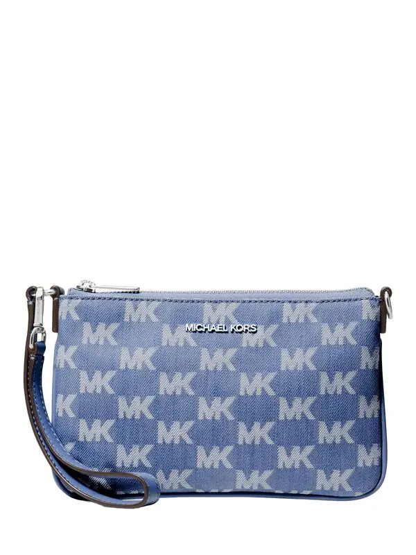 Michael Kors Jet Set Travel Small Logo Jacquard Wristlet - Blue