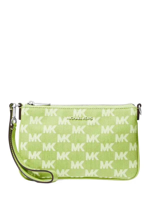 Michael Kors Jet Set Travel Small Logo Jacquard Wristlet - Green
