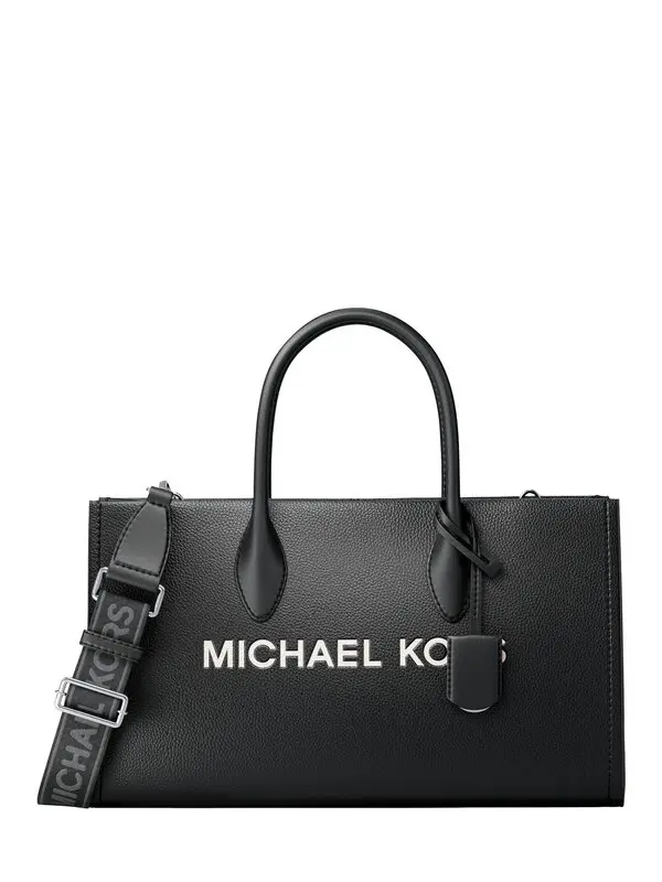 Michael Kors Mirella Medium Pebbled Leather Satchel - Black