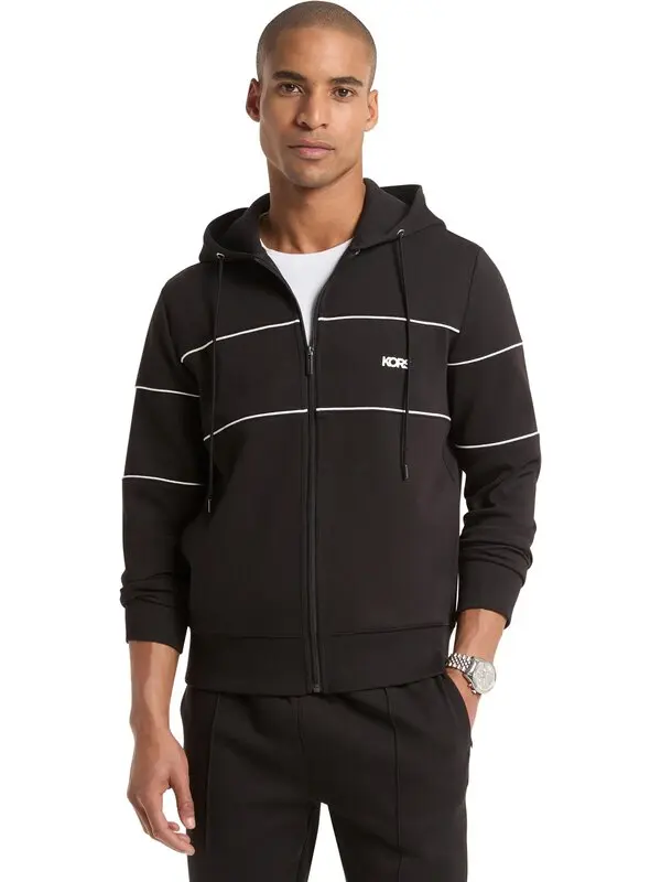 Michael Kors Zip-up Hoodie With Drawstring Hood - Black