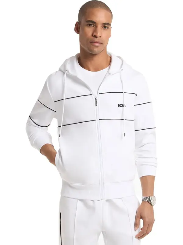 Michael Kors Zip-up Hoodie With Drawstring Hood - White