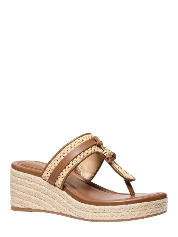 Michael Kors Zoe Crocheted Wedge Sandal - Brown