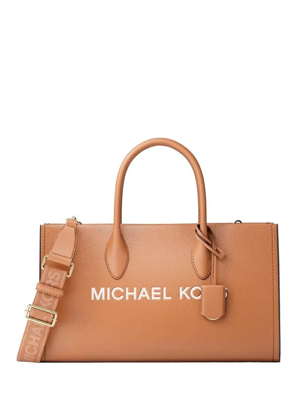Michael Kors Mirella Medium Pebbled Leather Satchel - Brown