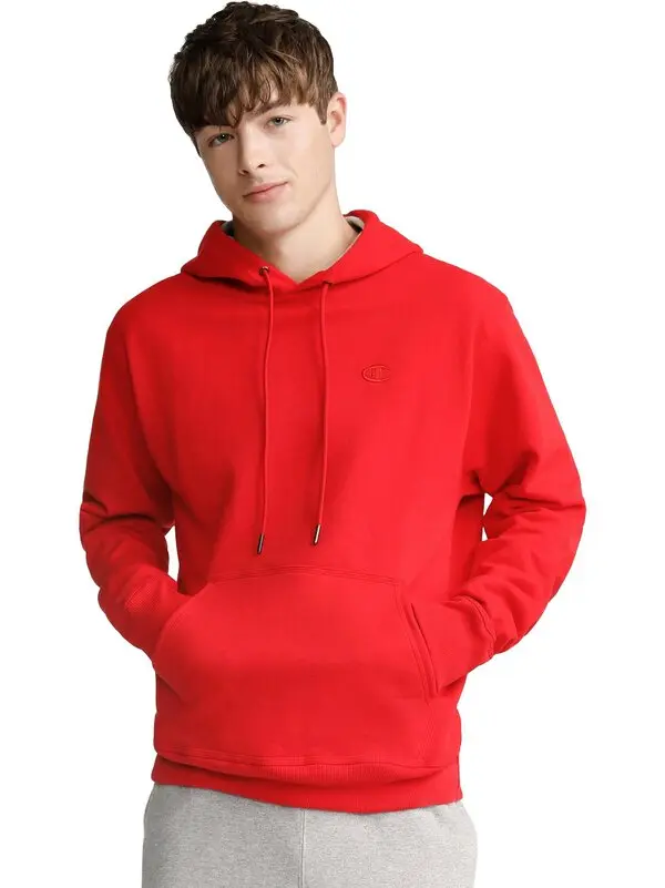 Champion Powerblend Hoodie With C Logo - Tango Red