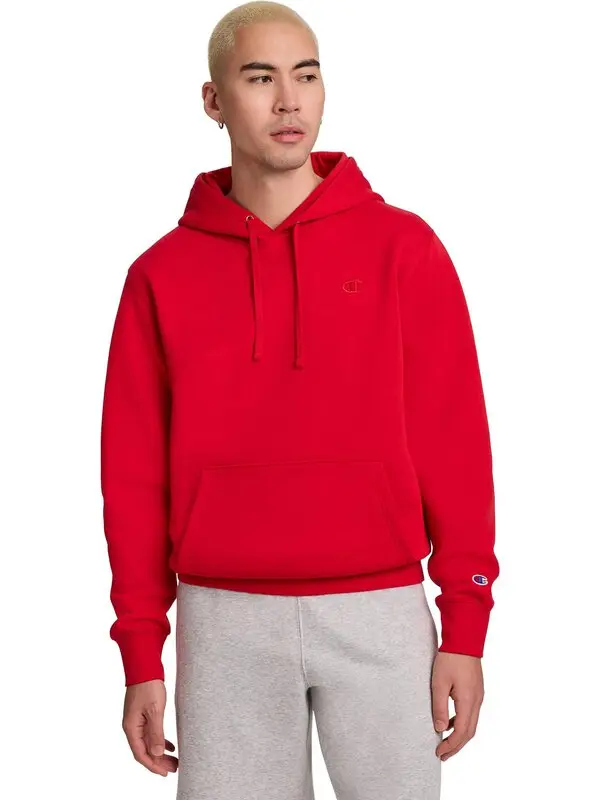 Champion Powerblend Hoodie With C Logo - Tango Red