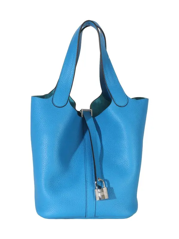 Hermès Clemence Picotin Lock 22 Phw - Blue