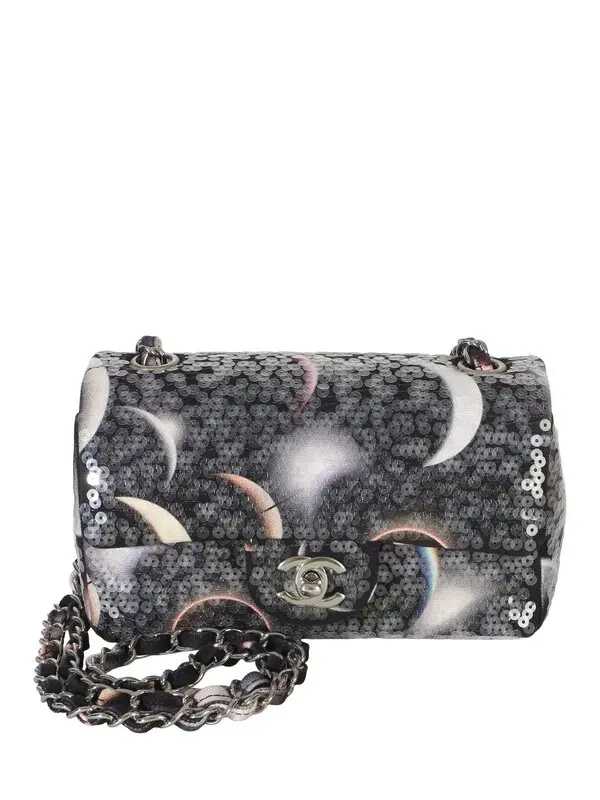 Chanel Black Moon Sequin Rectangular Flap Bag - Multicolor