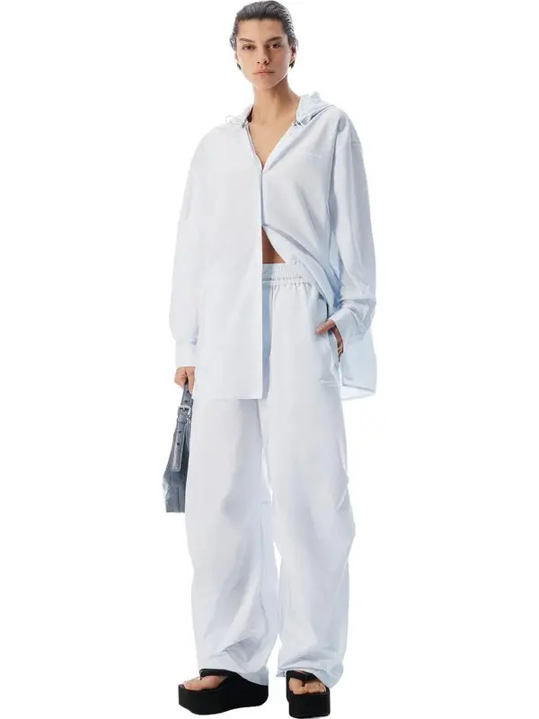 Alexander Wang Mid-rise Track Pants With Boxer Waistband - White/blue Stripe