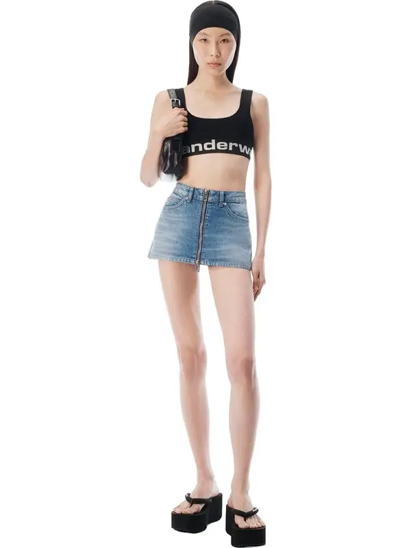 Alexander Wang Zip Front Mini Skort - Vintage Marbled Blue