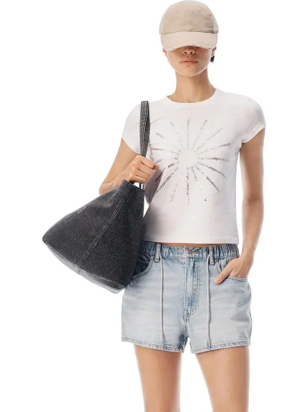 Alexander Wang Crystal Embellished Logo T-shirt - White