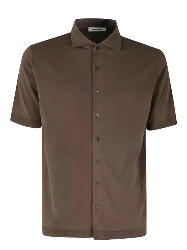 KANGRA Short-sleeve Buttoned Shirt - Brown