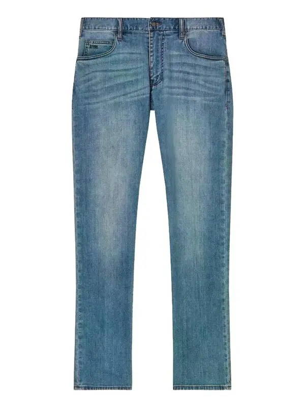 Emporio Armani Faded Wash Five-pocket Jeans - Blue