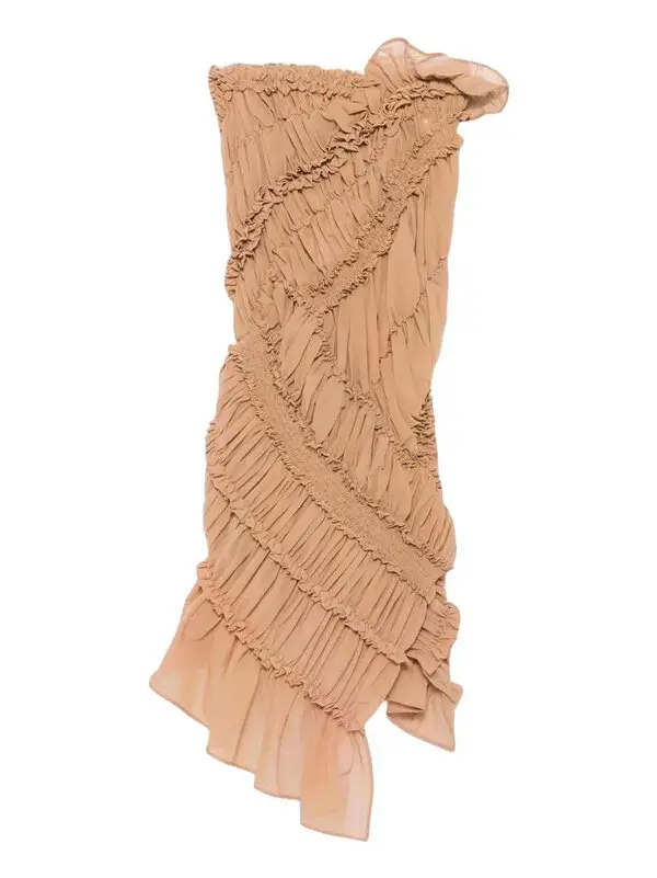 Magda Butrym Beige Ruffled Embellishment Midi Skirt - Neutrals