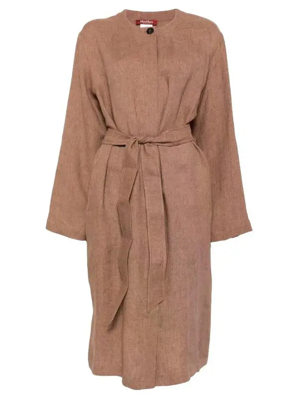 Max Mara Lembo Belted Midi Dress - Brown
