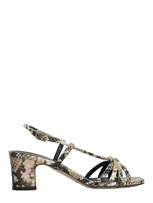 JULIE DEE Strappy Python-print Sandals - Neutrals
