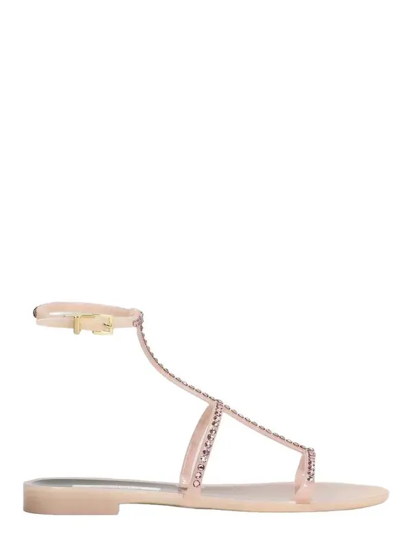Menghi James Crystal-embellished Ankle-strap Sandals - Neutrals