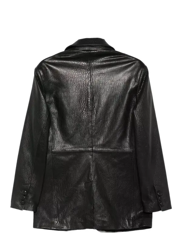 MANOKHI Grainy Effect Notched Lapel Jacket - Black