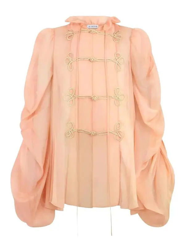 LES FILLES D'EVA Frogging Detail Blouse - Orange
