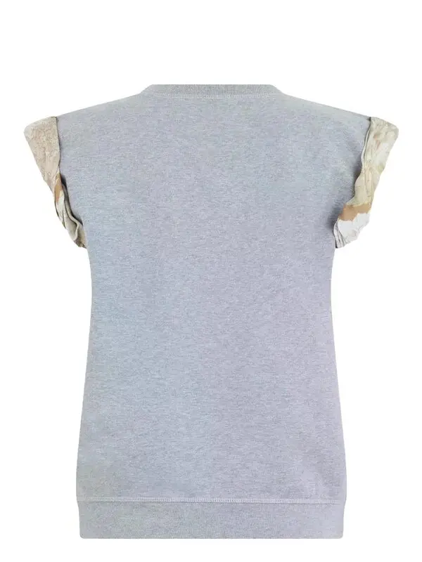MAISON MARGIELA Floral-print Cap-sleeve Sweater - Grey