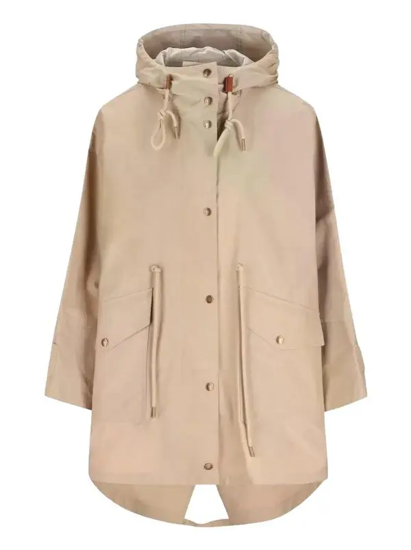 Moncler Drawstring-waist Hooded Parka - Neutrals