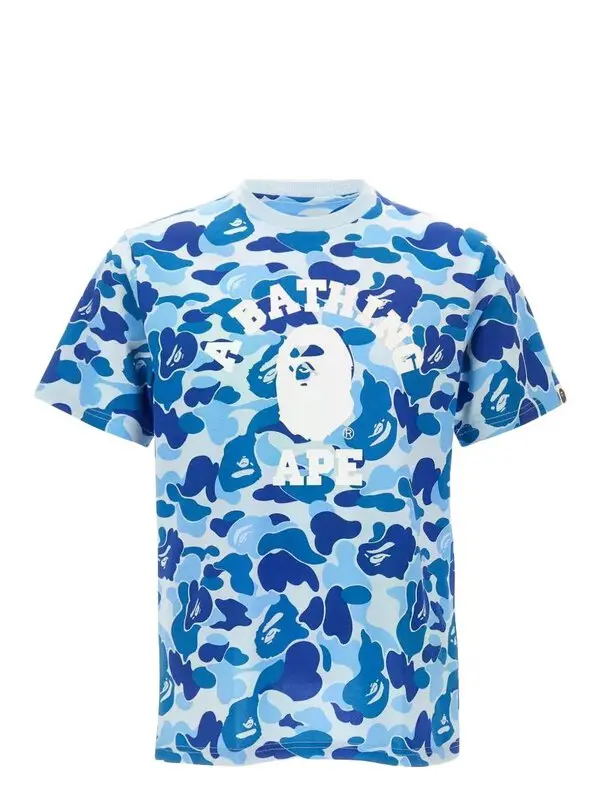 A BATHING APE Abc Camo College T-shirt - Blue