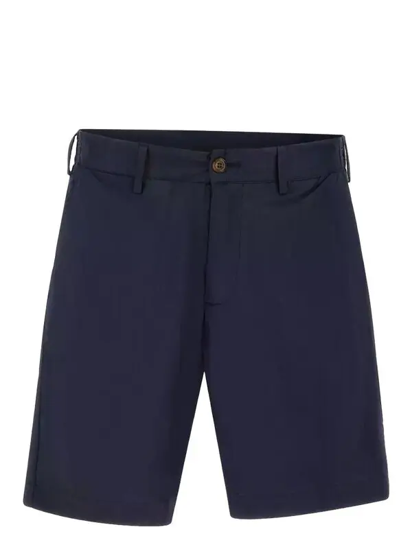 PERFECTION Navy Elasticated Waistband Shorts - Blue
