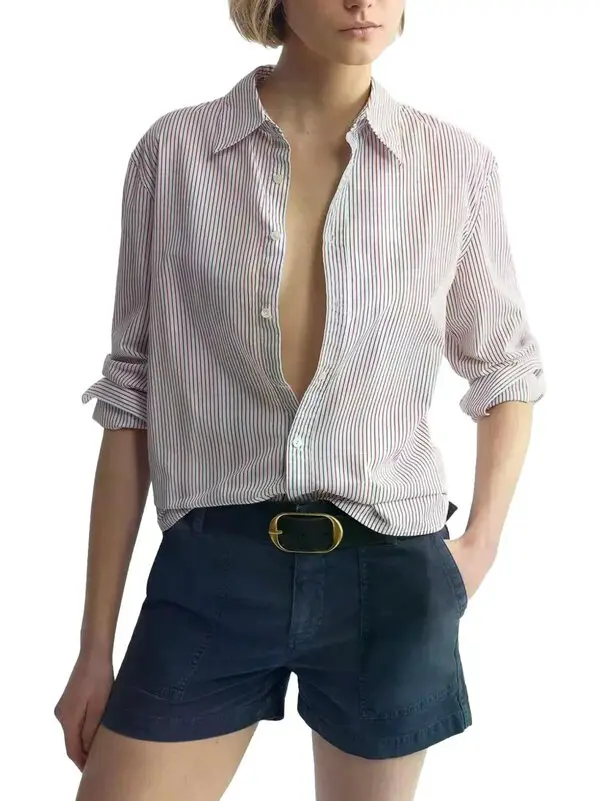 NILI LOTAN Raphael Striped Shirt - Red