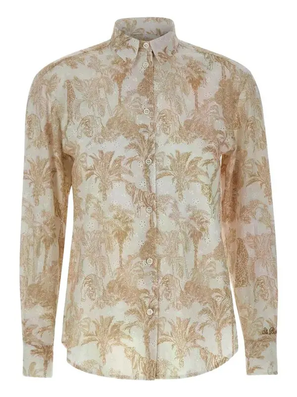 MC2 SAINT BARTH Toile De Jouy Embroidered Shirt - Neutrals