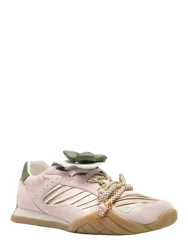 Fendi Wave Pulse Flower-appliqué Sneakers - Pink