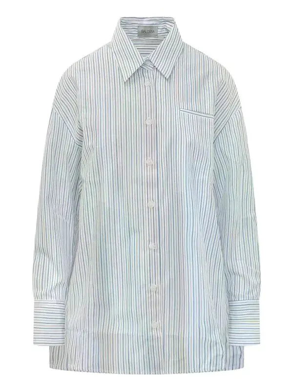 BALOSSA Vega Stripe Pattern Shirt - White