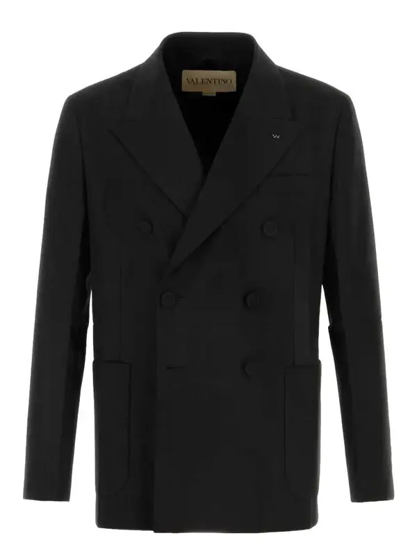Valentino Garavani Double-breasted Wool Blazer - Black