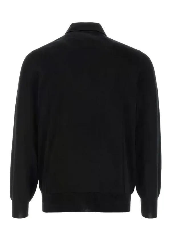 Brunello Cucinelli Long-sleeved Cotton Polo Shirt - Black