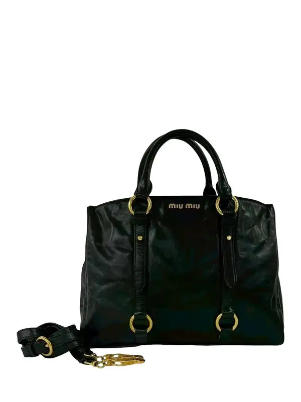 Miu Miu Vitello Lux Satchel - Black
