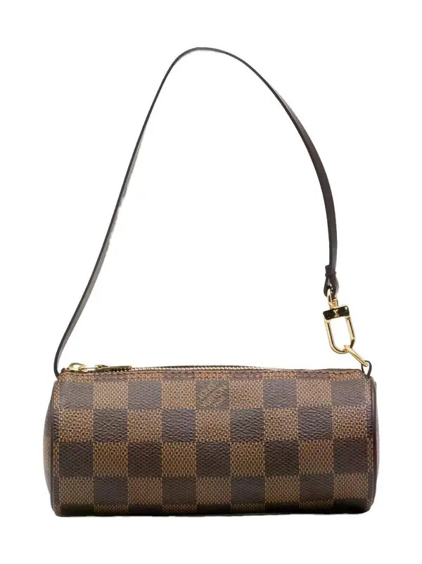 LOUIS VUITTON Damier Ebene Papillon Pochette Handbag - Brown