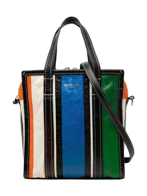 Balenciaga Lambskin Bazar Shopper Xs Satchel - Blue